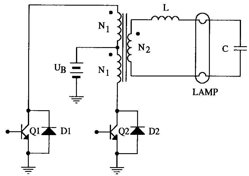 Basic fluorescent lamp driver circuit.