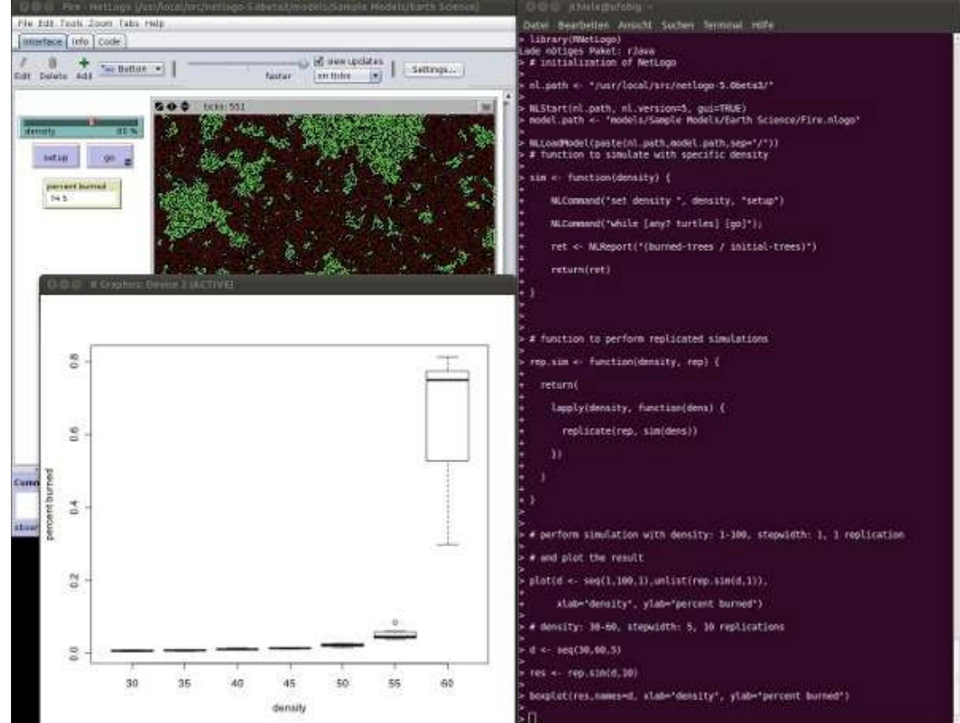 Example application of the rnetlogo package for model