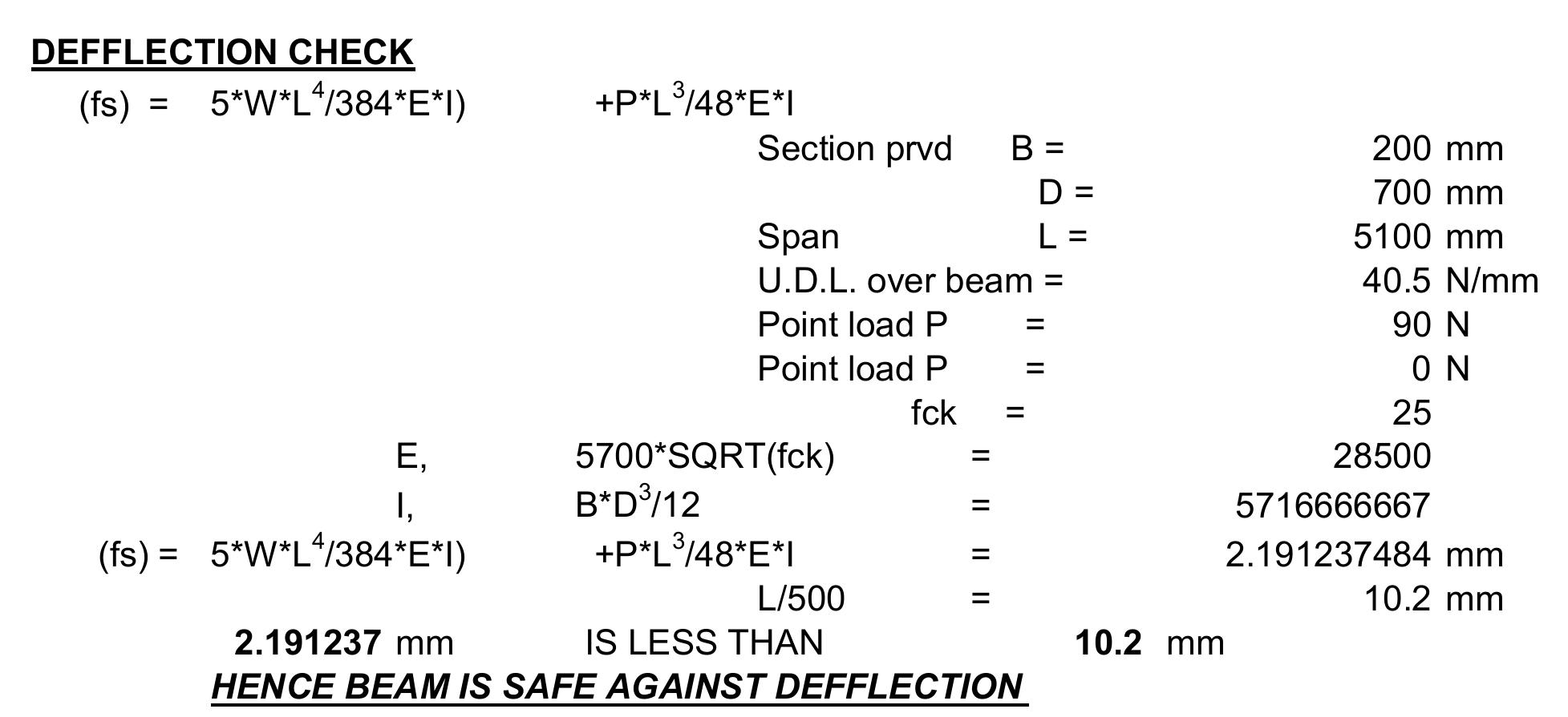 Figure 10 - Design calculation Design of one way slab Slab