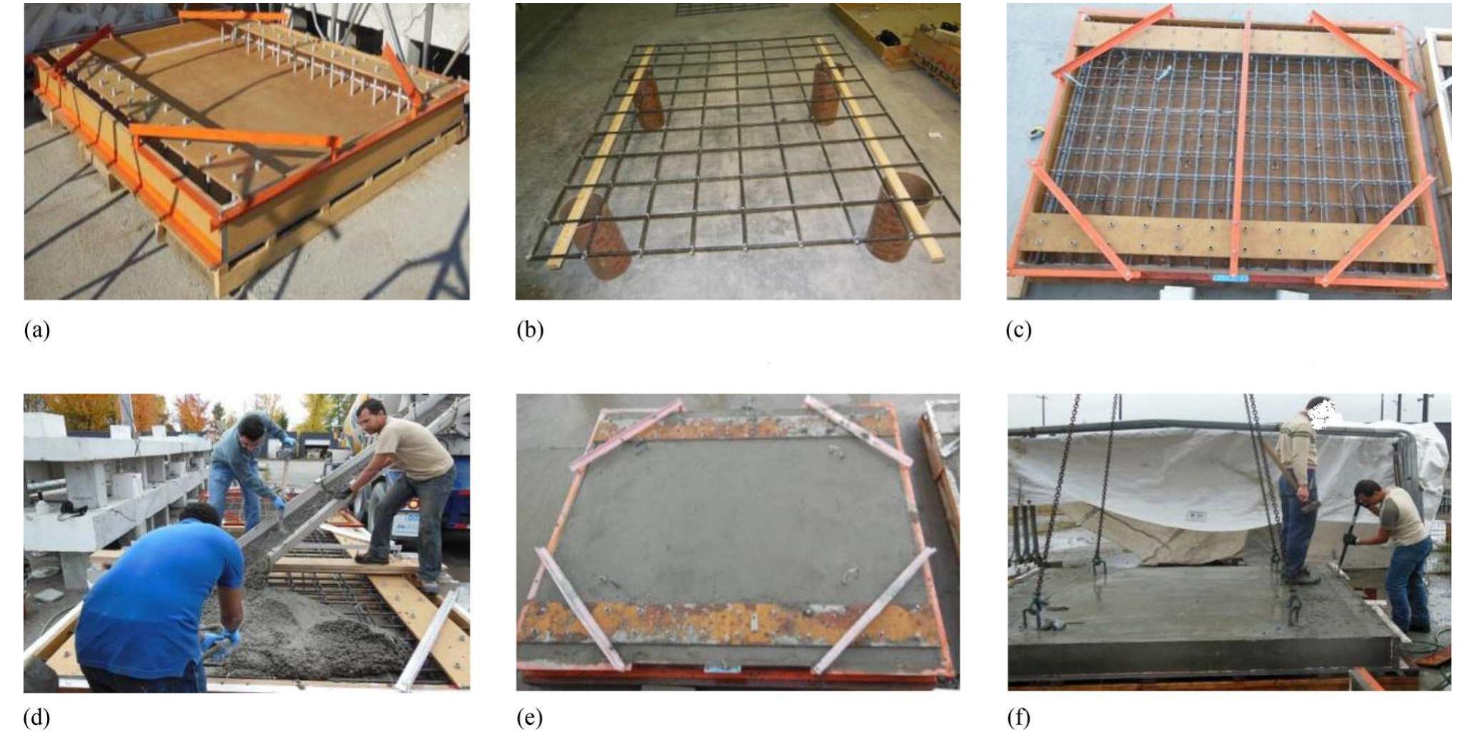 Construction of deck slabs (images by authors): (a)