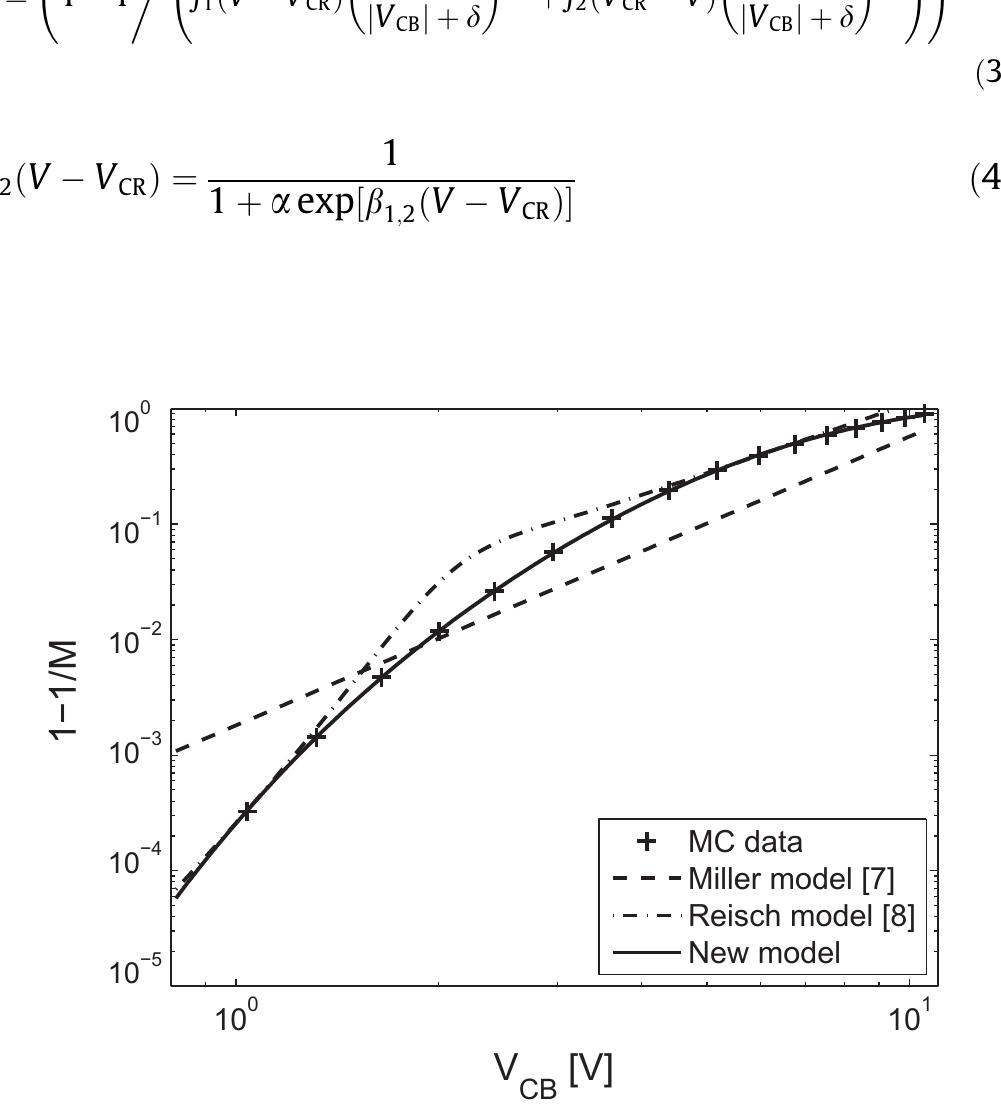 Parameters extraction of the carrier multiplication factor m
