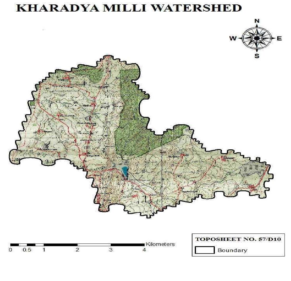 Location map of kharadya milli watershed the study area,