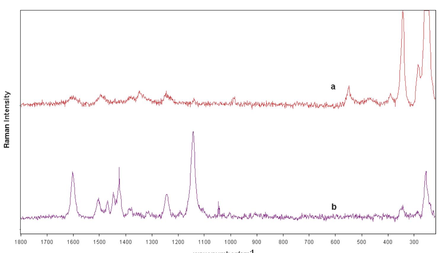 Raman spectra of colorants and additives identified in the
