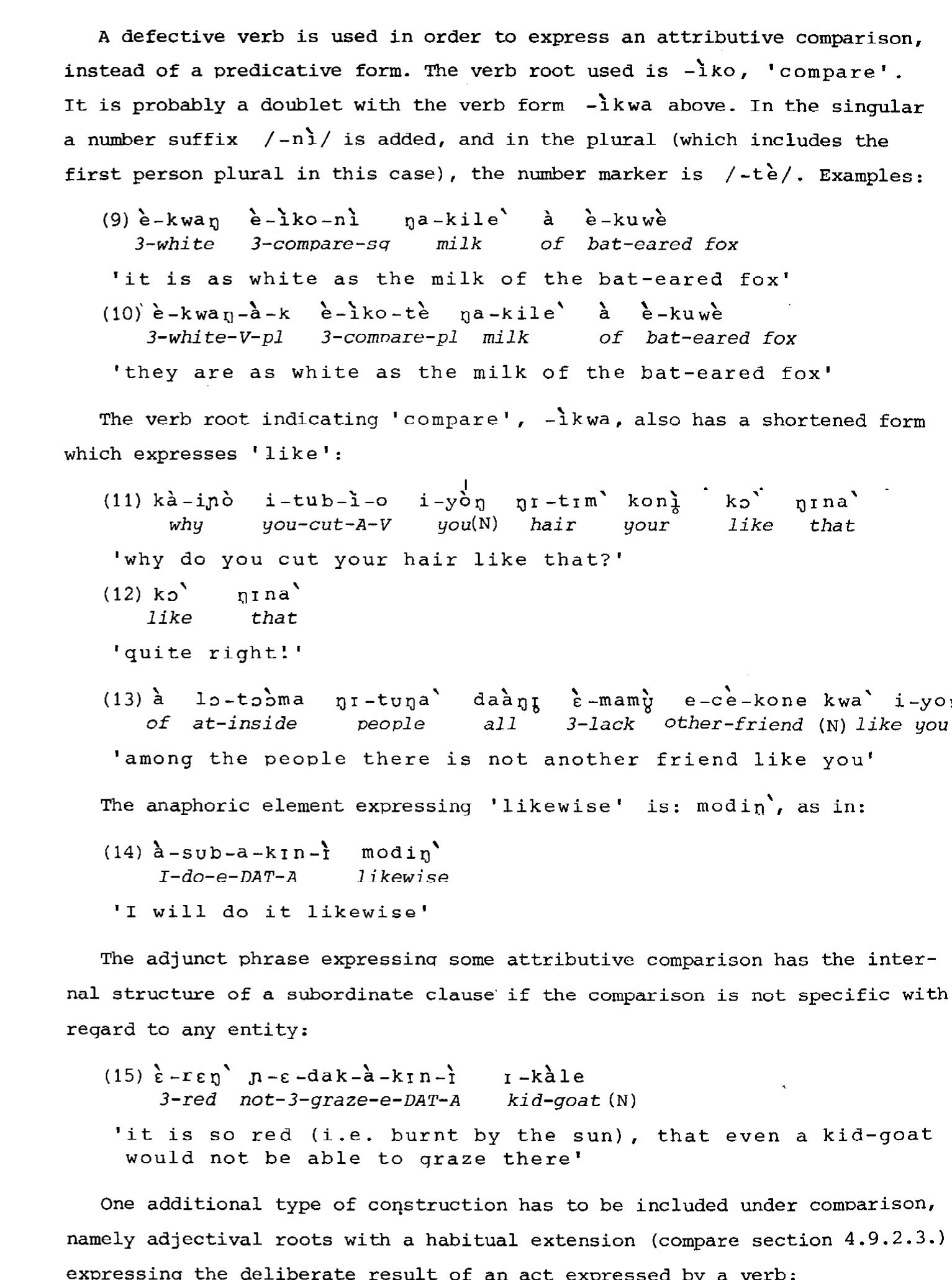 Table 20 - The Turkana Language