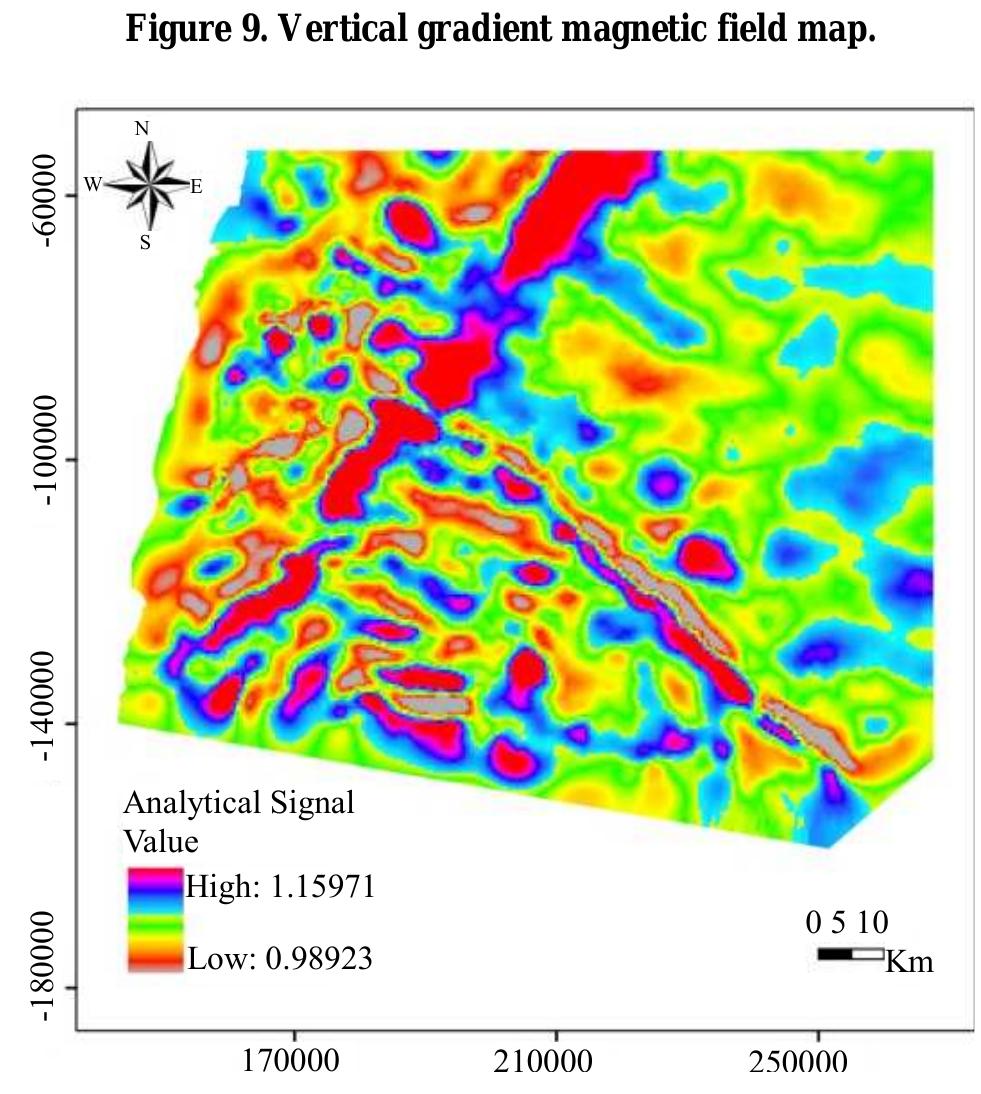 Analytical signal magnetic field map. structural features,