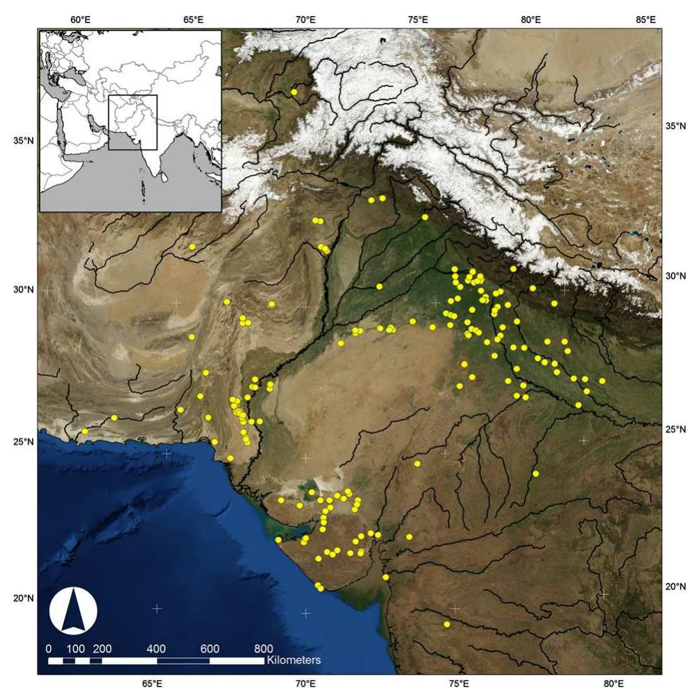 Map of the indus civilisation and painted grey ware periods