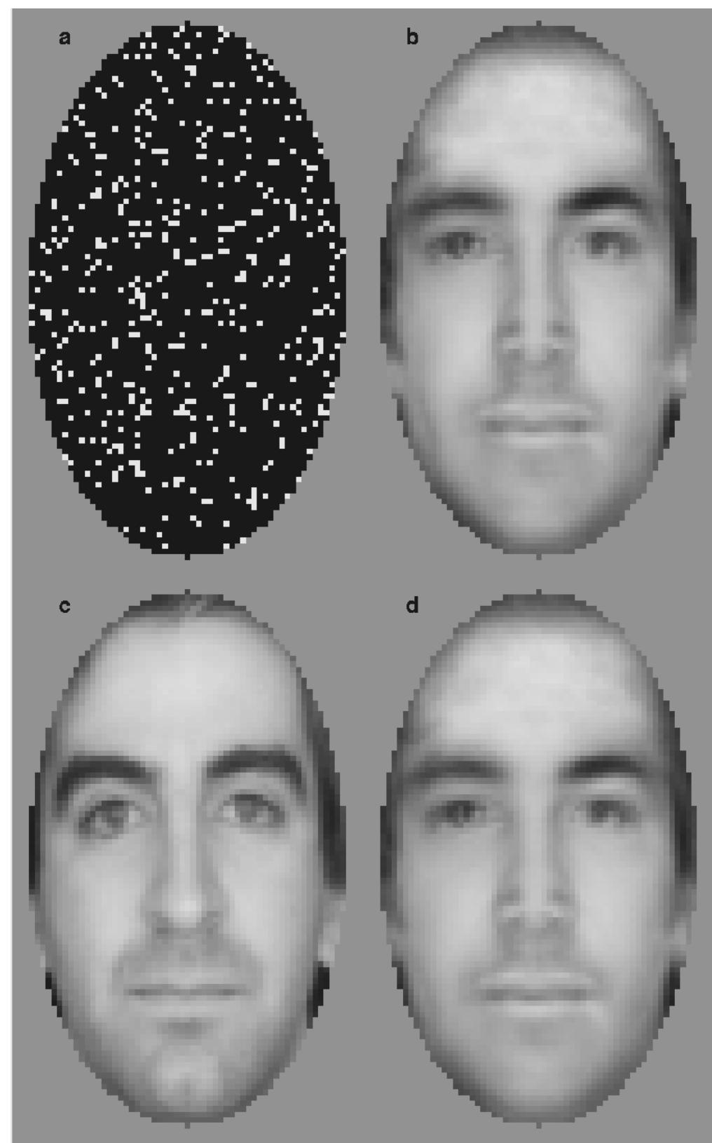 Reconstruction of a face, not in the original ensemble, from