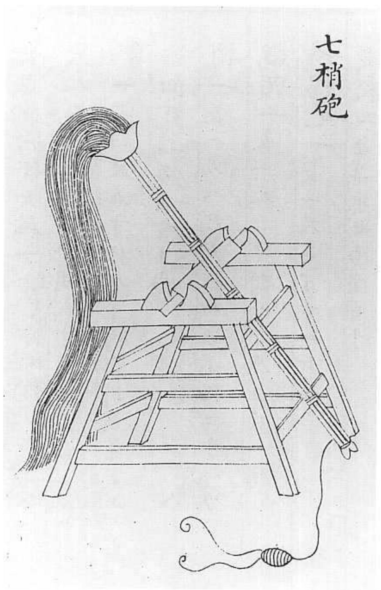 , 19. a chinese trestle-framed trebuchet, identified as “the