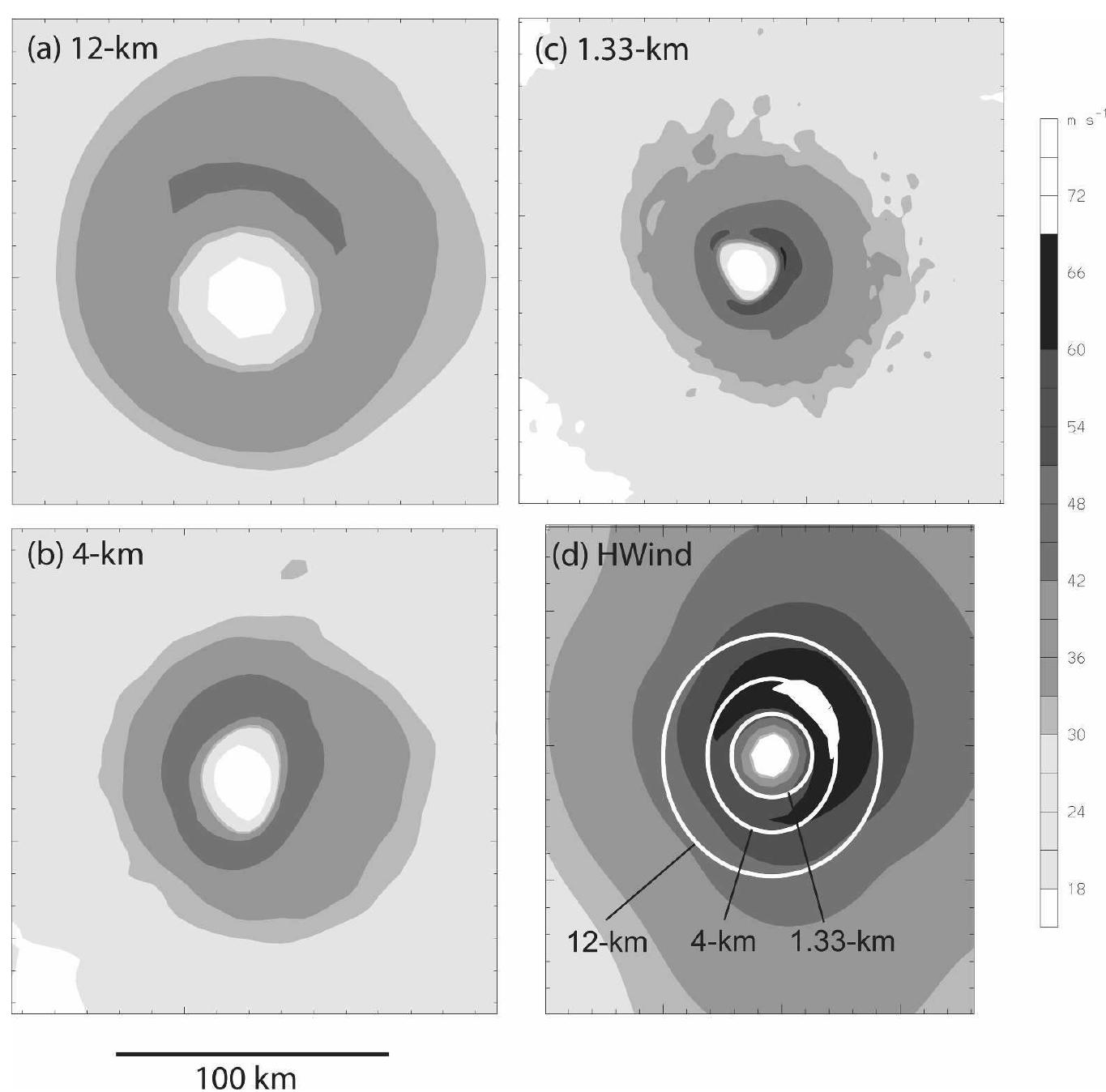 Fic. 9. shown here is 10-m wind speed (m s~') from 36-h