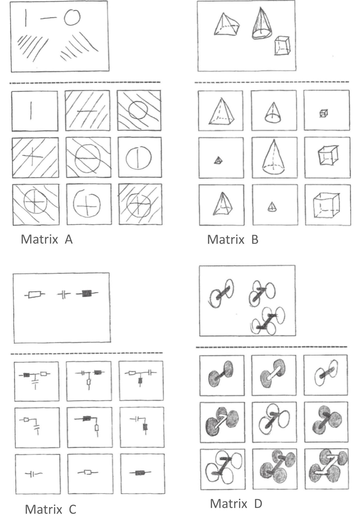 Examples of created matrices in the crt. matrices are