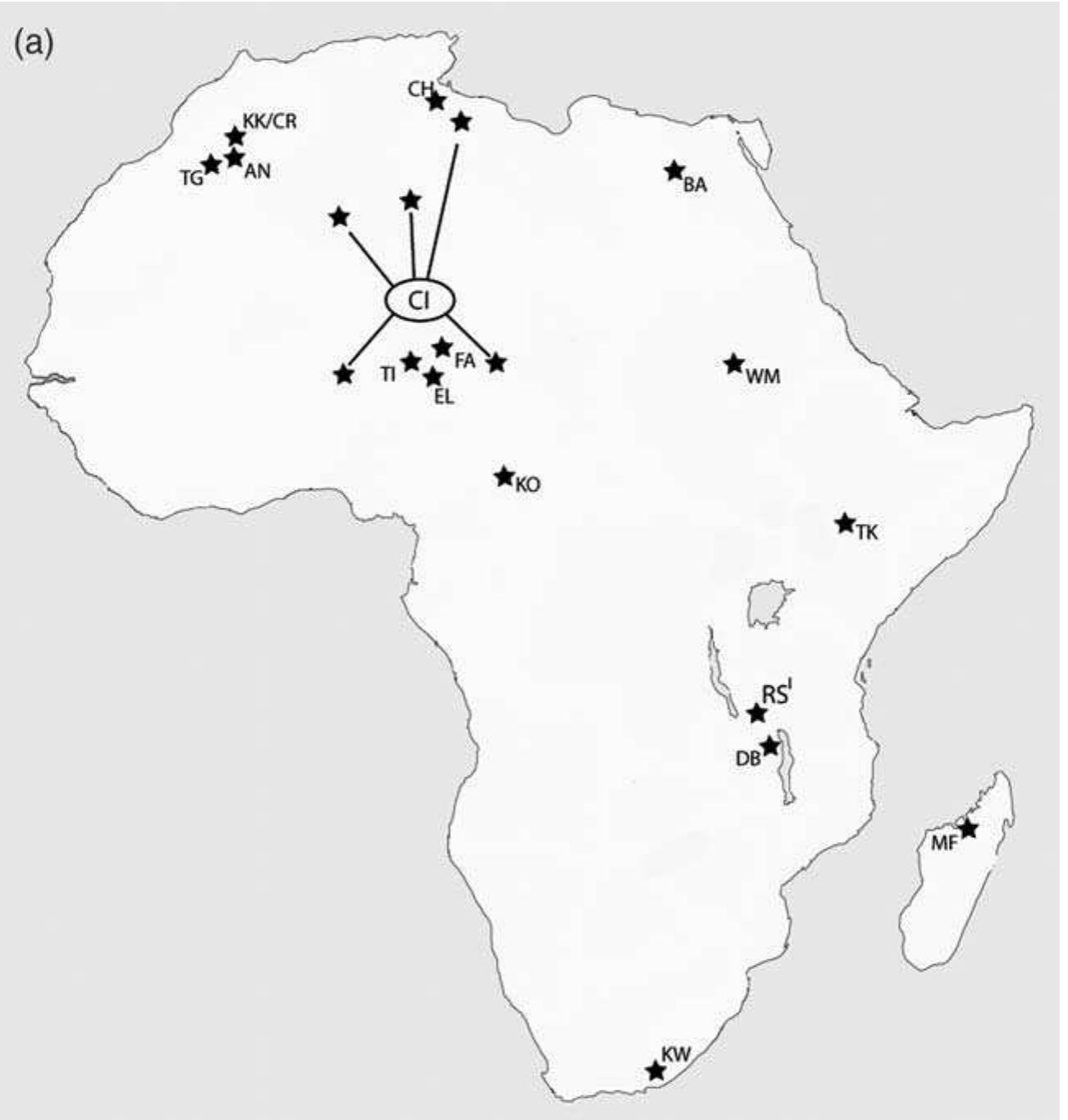 Map of africa and its surrounding islands illustrating the