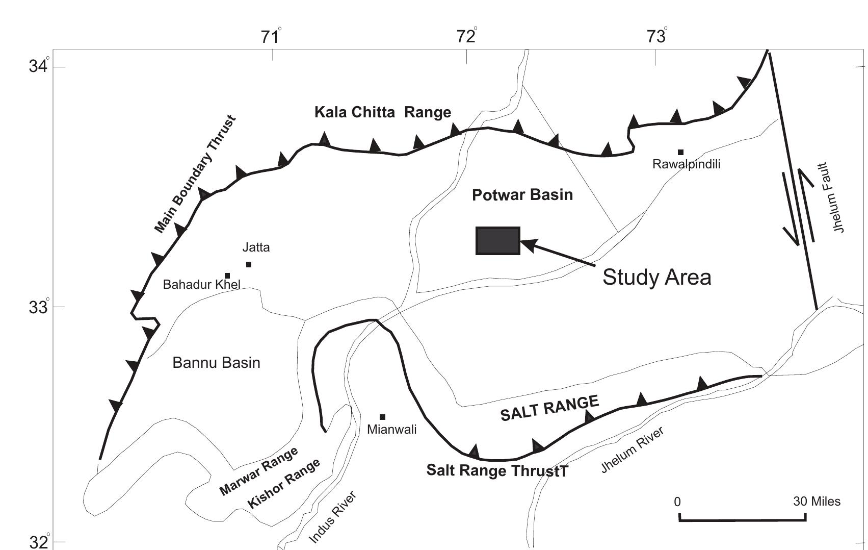 Location map of the meyal-field, potwar basin, pakistan.