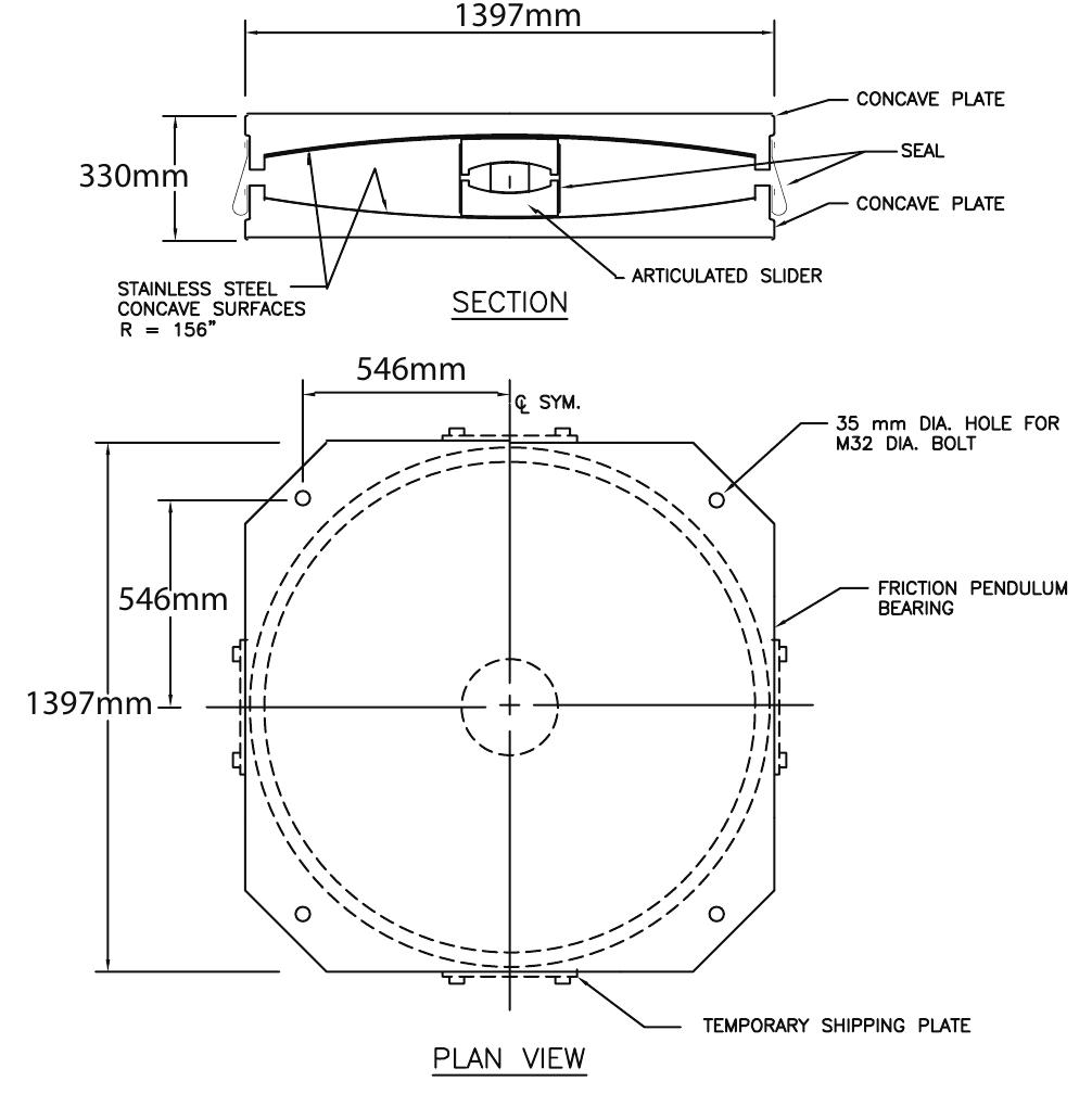 Triple friction pendulum isolator; basic earthquake loading