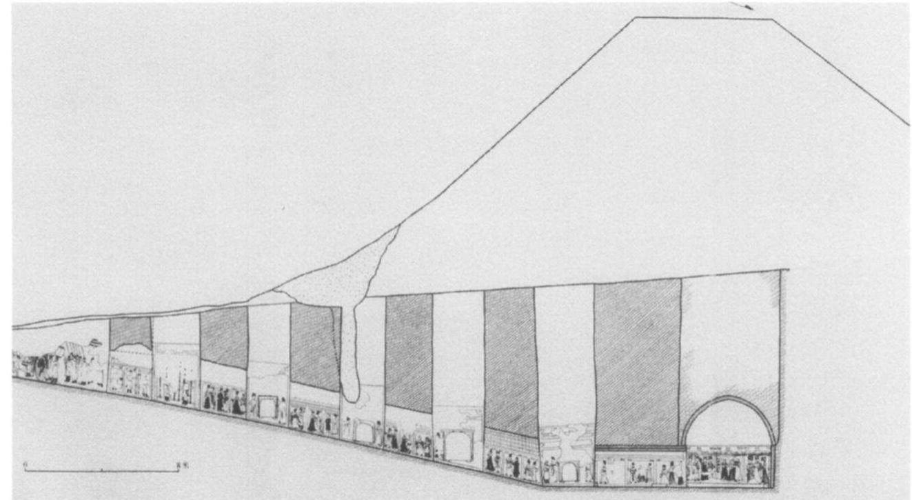 Sectional drawing of the tomb of grand princess xincheng