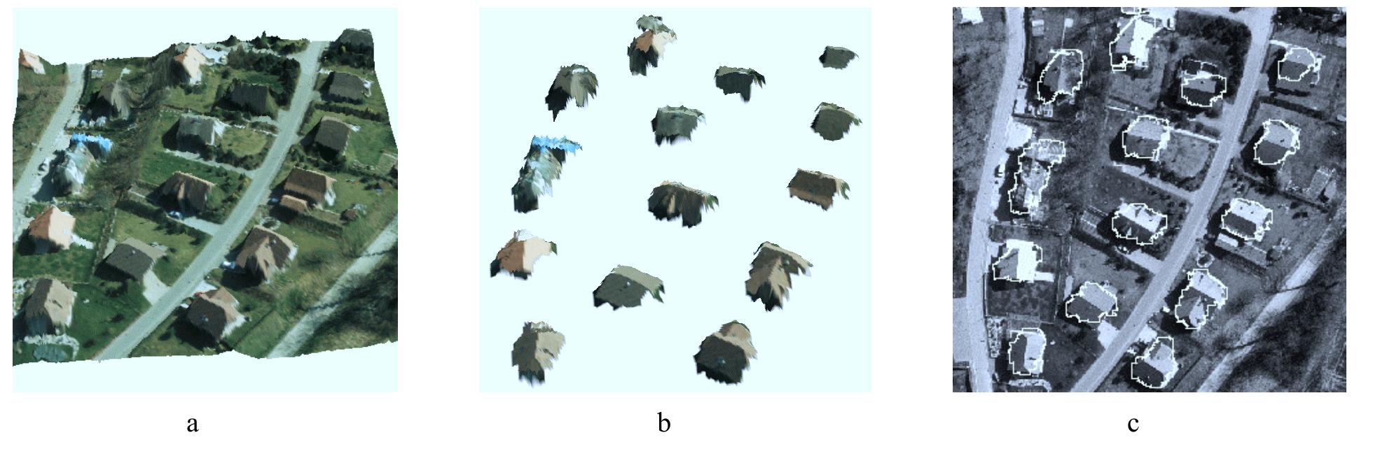 Extraction of regions of interest, a) the 3d perspective