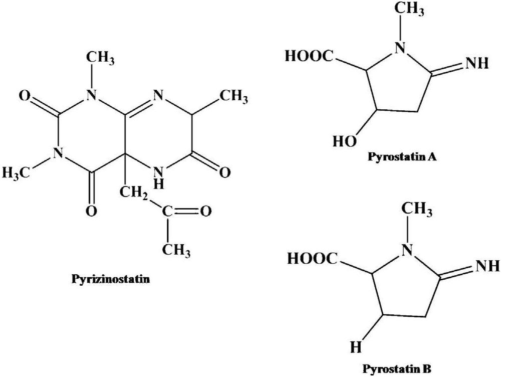 Chemical structure of enzyme inhibitors.