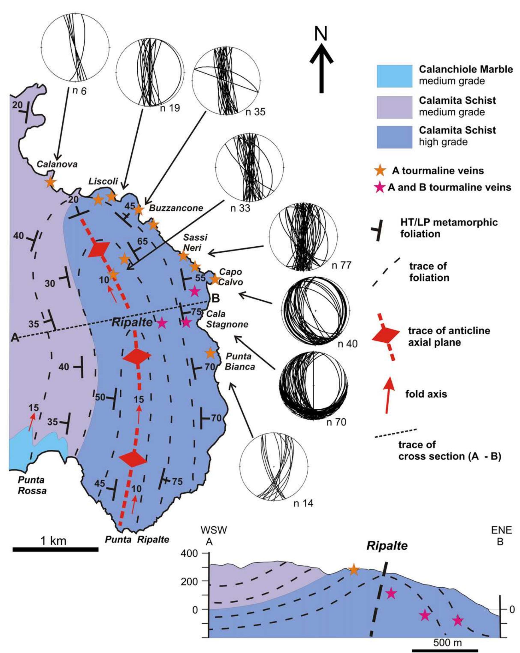Geological sketch map of the hinge zone of the ripalte