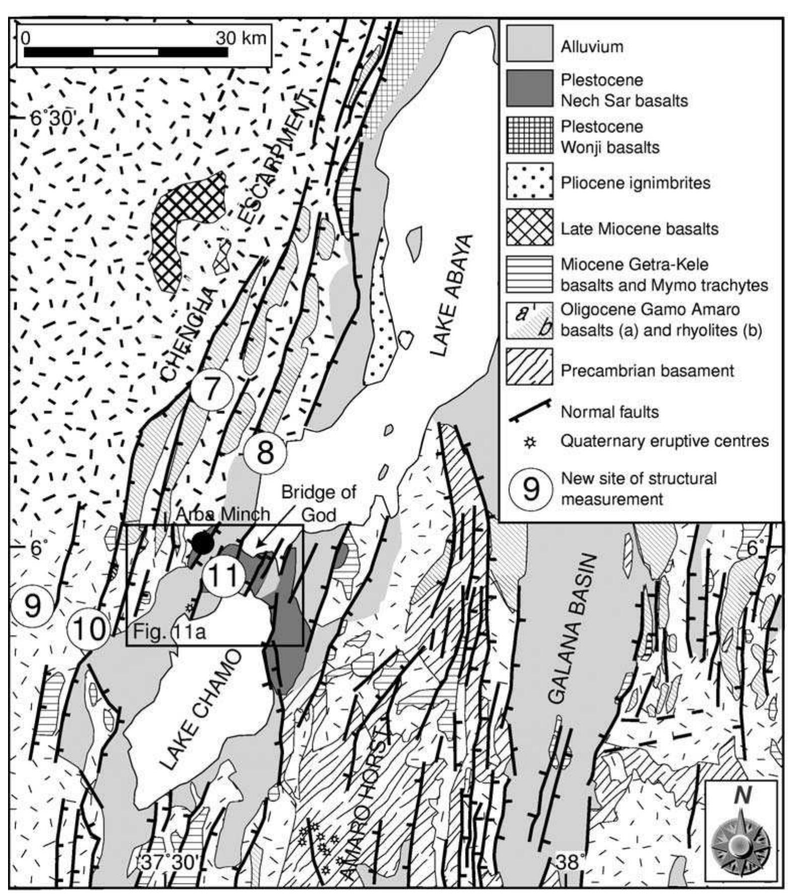 Schematic geological-structural map of the chencha