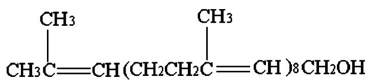 Chemical structure of solanesol.