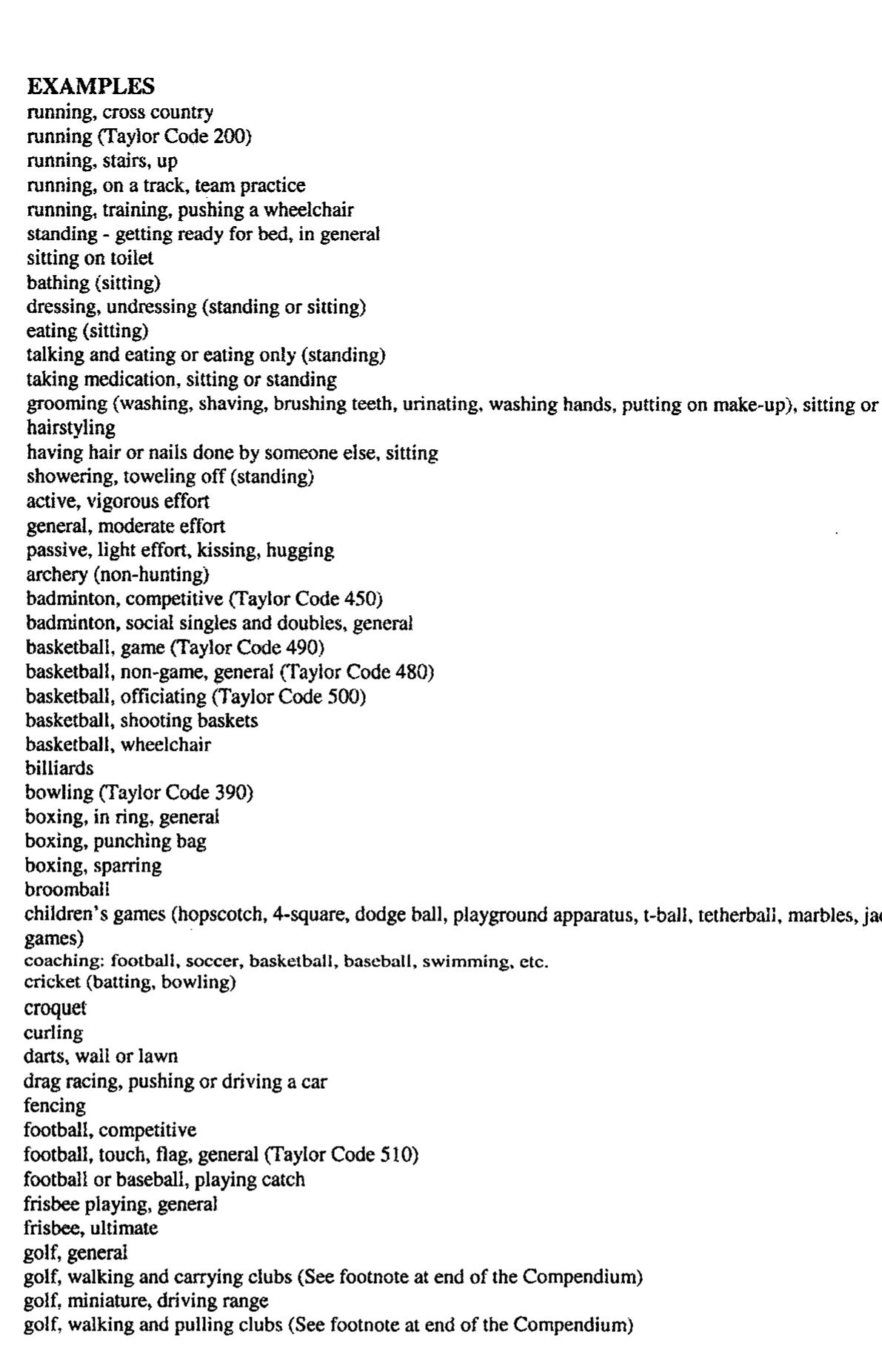 (PDF) Compendium of Physical Activities: an update of activity codes ...