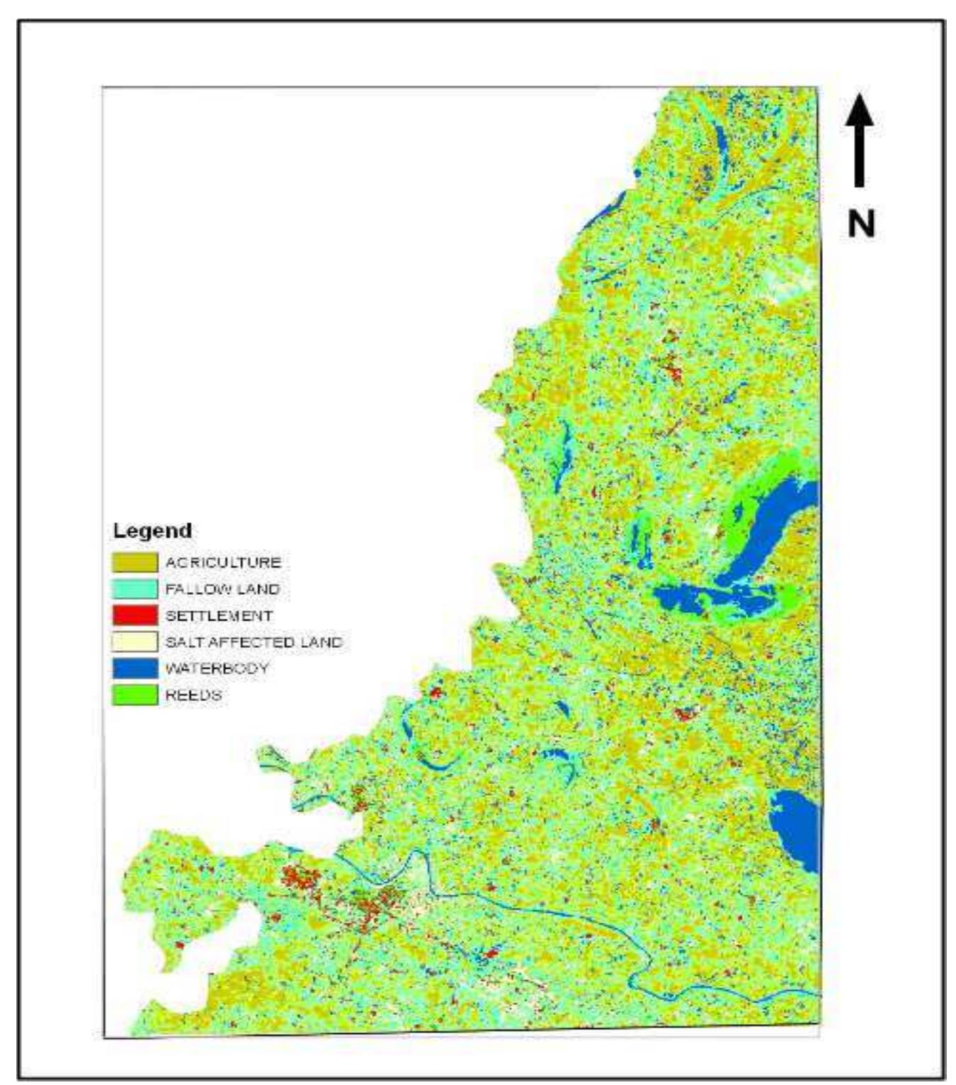 Land use pattern map of the part of mau district u.p.