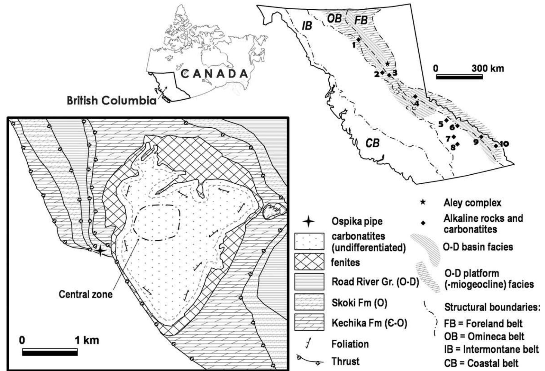 The location and schematic geological map of the aley