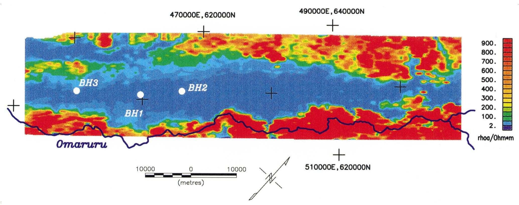 Map of 4 from a five-layer inversion of measurements from an