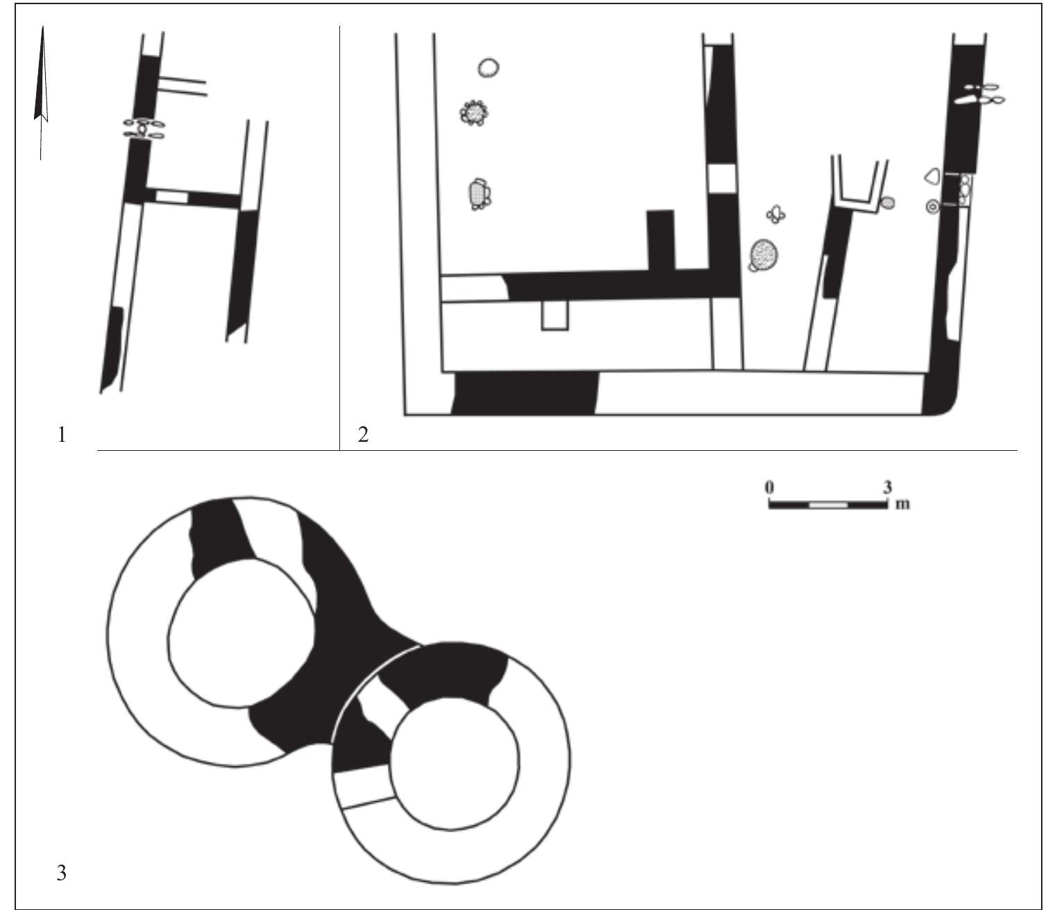 Plan 2.1. three period b houses: (1) part of a rectilinear