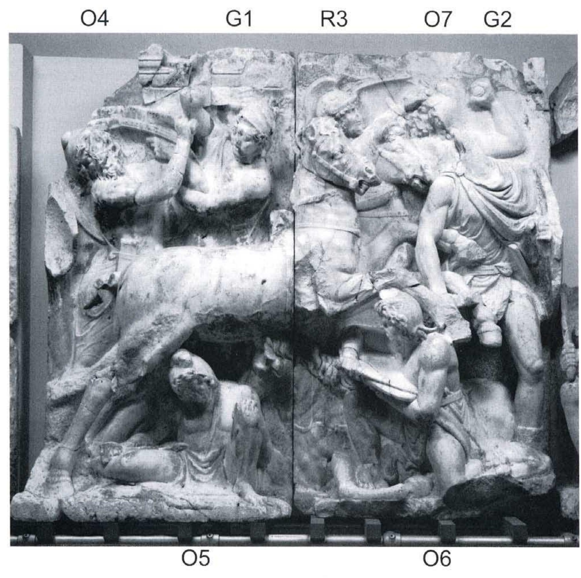 1. “parthian” monument, battle frieze (“scene 66"). vienna,
