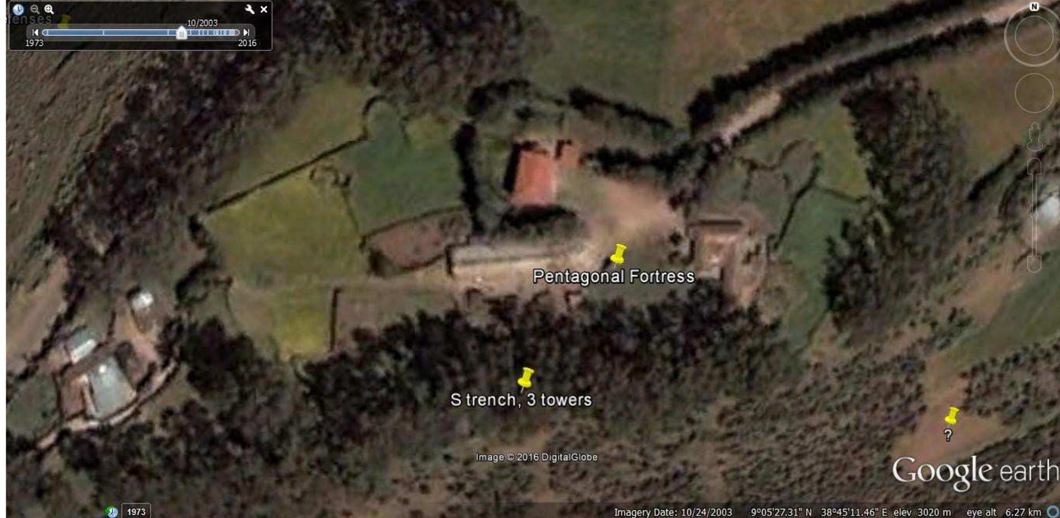 23 the “pentagon”, entoto, from the air, with a perimeter of