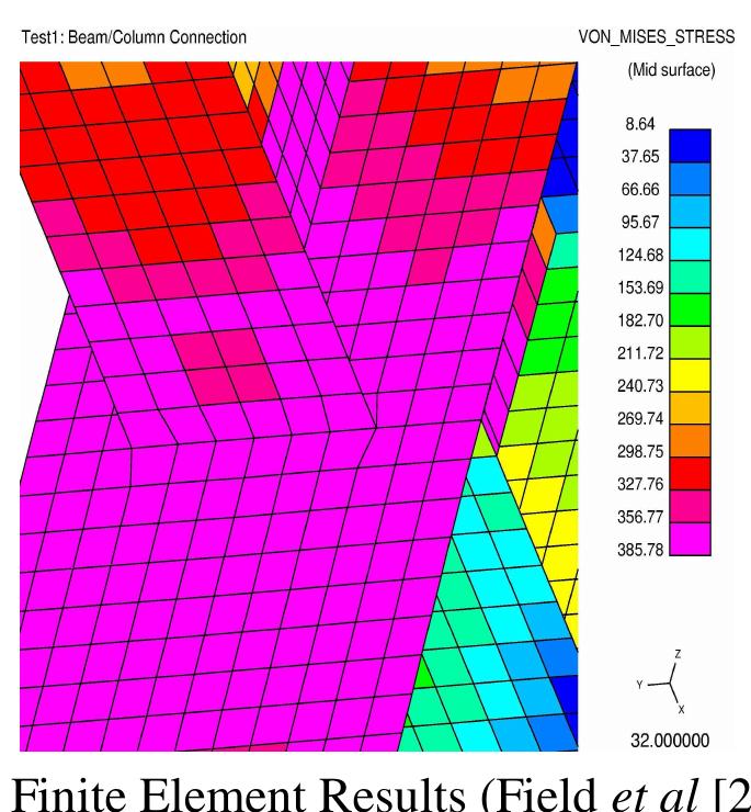 Underside of beam - column connection, 2% story drift