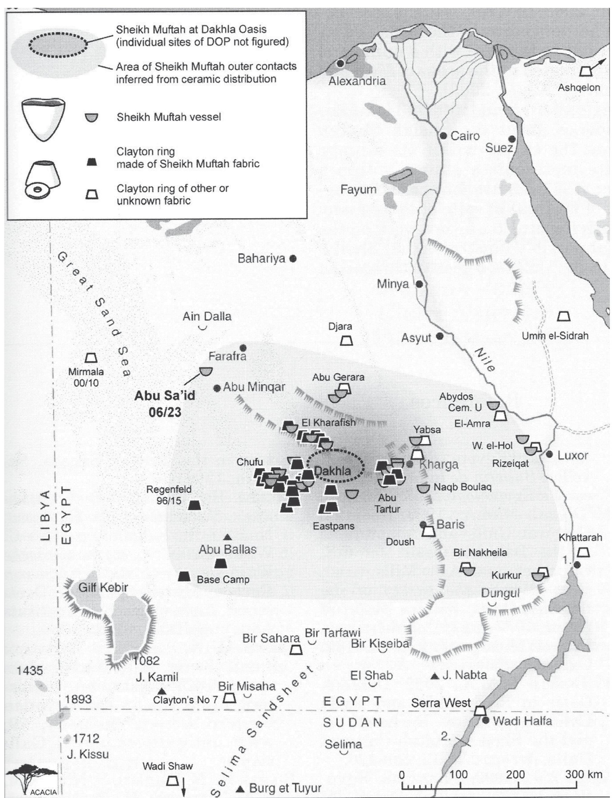 Map of the western desert of egypt with distribution of