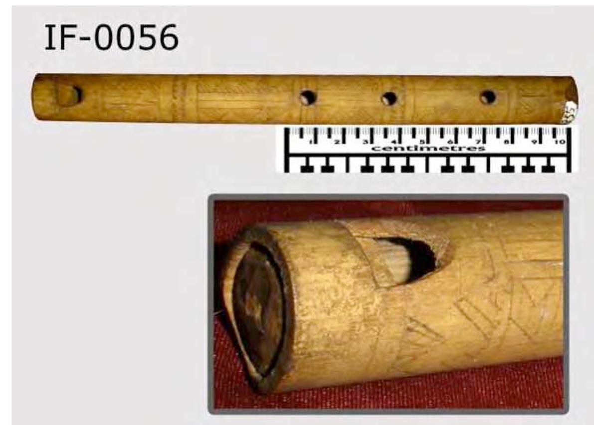 46 an end-blown flute (duct flute) with incised designs