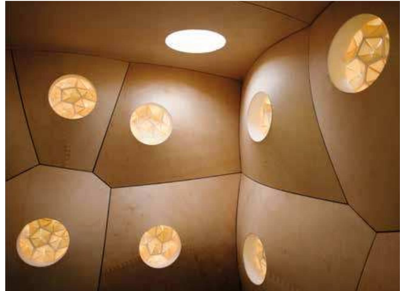 Intersecting conical geometries. interior view of the