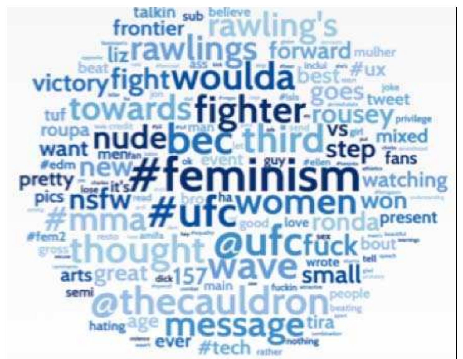 How the dataset frames female fighters’ bodies on twitter