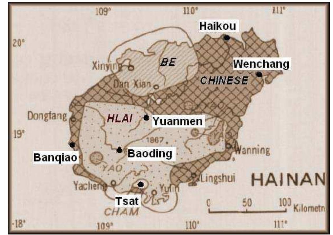 The language map of hainan (modified from ecai, 2005) the