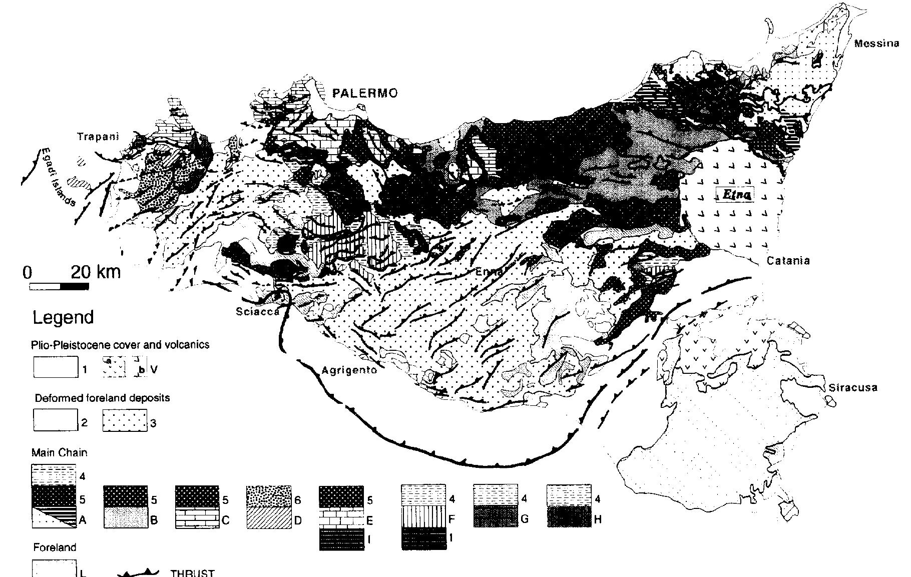 Structural map of sicily (modified from catalano et al.,