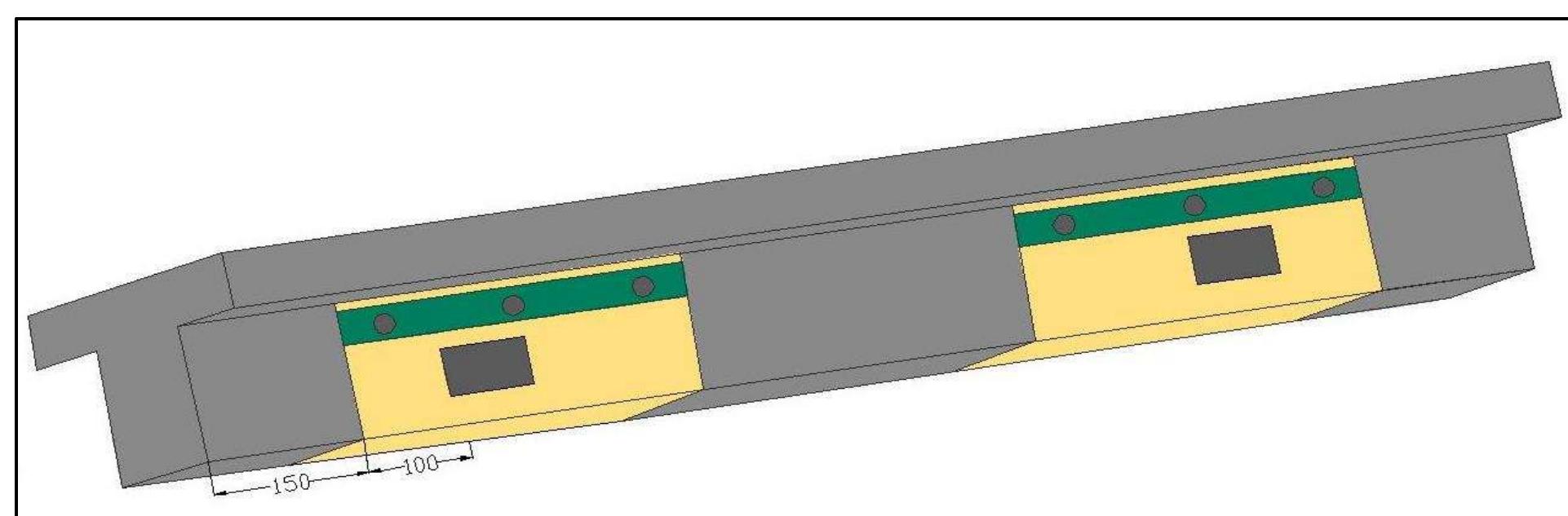 30 model of beam with 4 layers of bfrp u-wrap in 90”