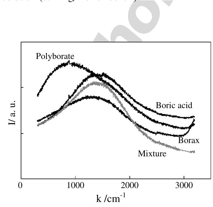 Raman spectra of the highly concentrated polyborate solution