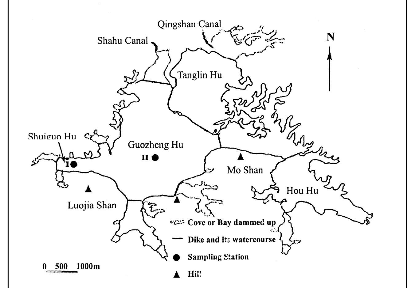Map of lake donghu, wuhan (modified from gong et al. 1965)