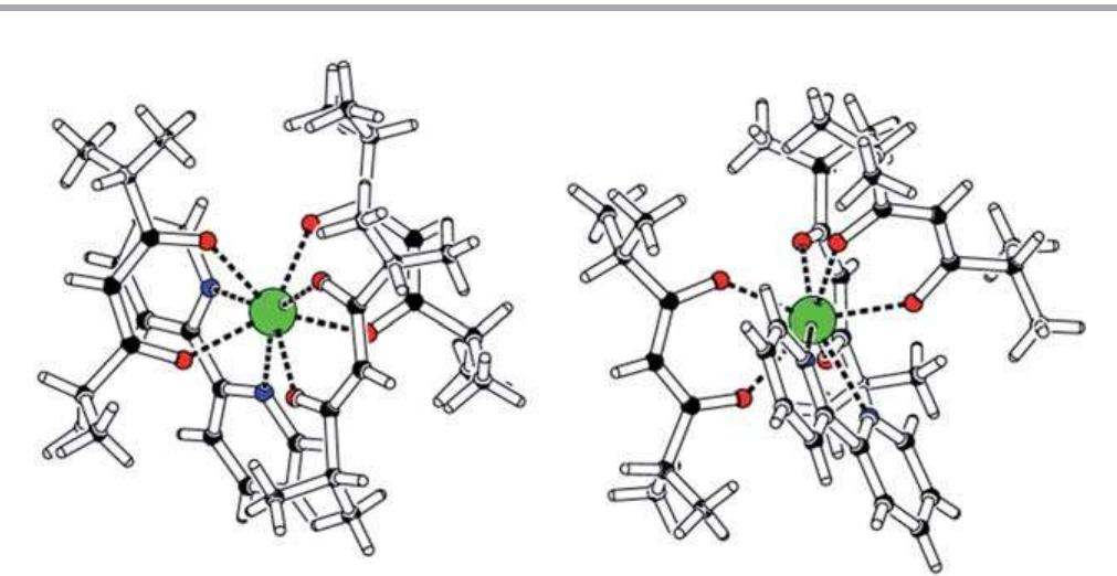 Structural diagram of [er(dmh)3(bipy)] showing the two
