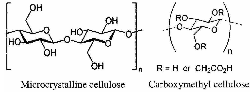 —mcc and cmc derivatives of cellulose