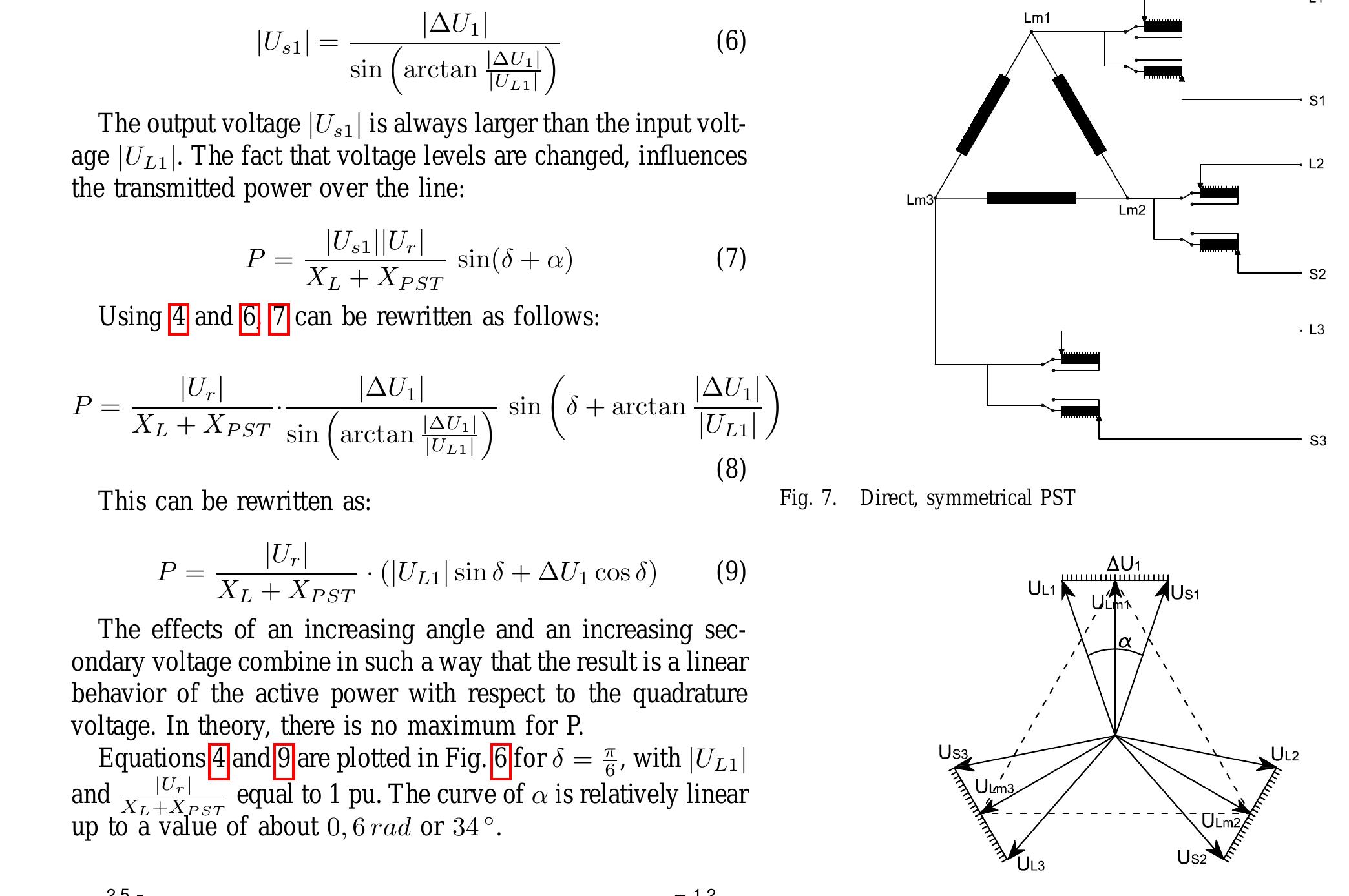 Ig. 8. phasor diagram of a direct, symmetrical pst using