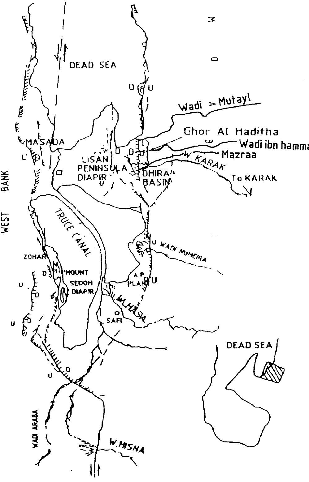 Map showing the areas subjected to sinkhole formation in the