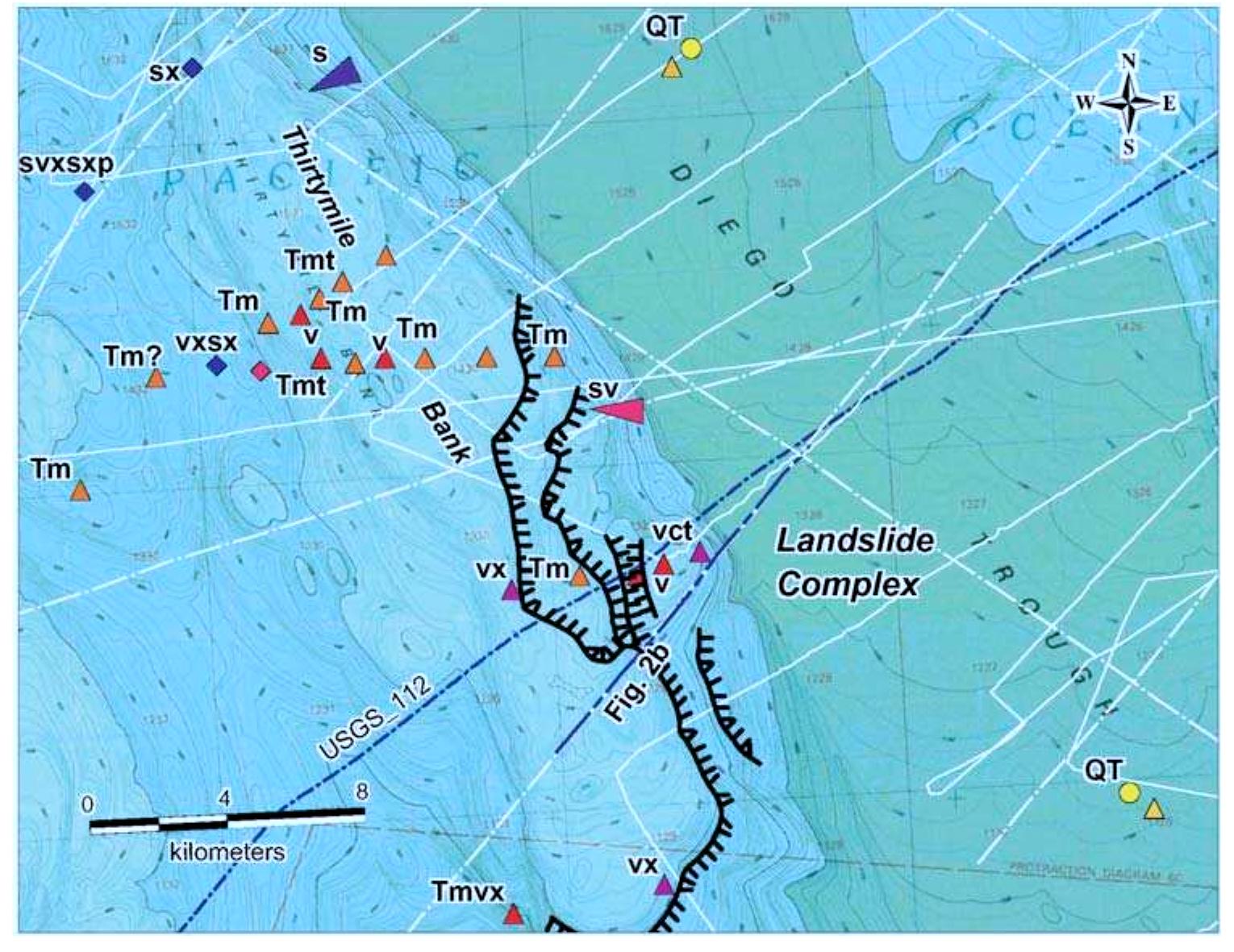 Ao bathymetric map showing the morphology of the thirtymile