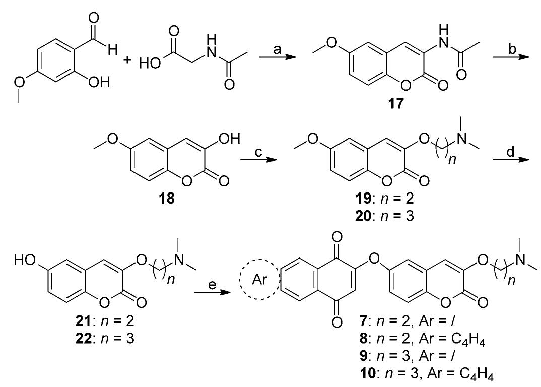 Synthesis of compounds 7-10. reagents and conditions: a)