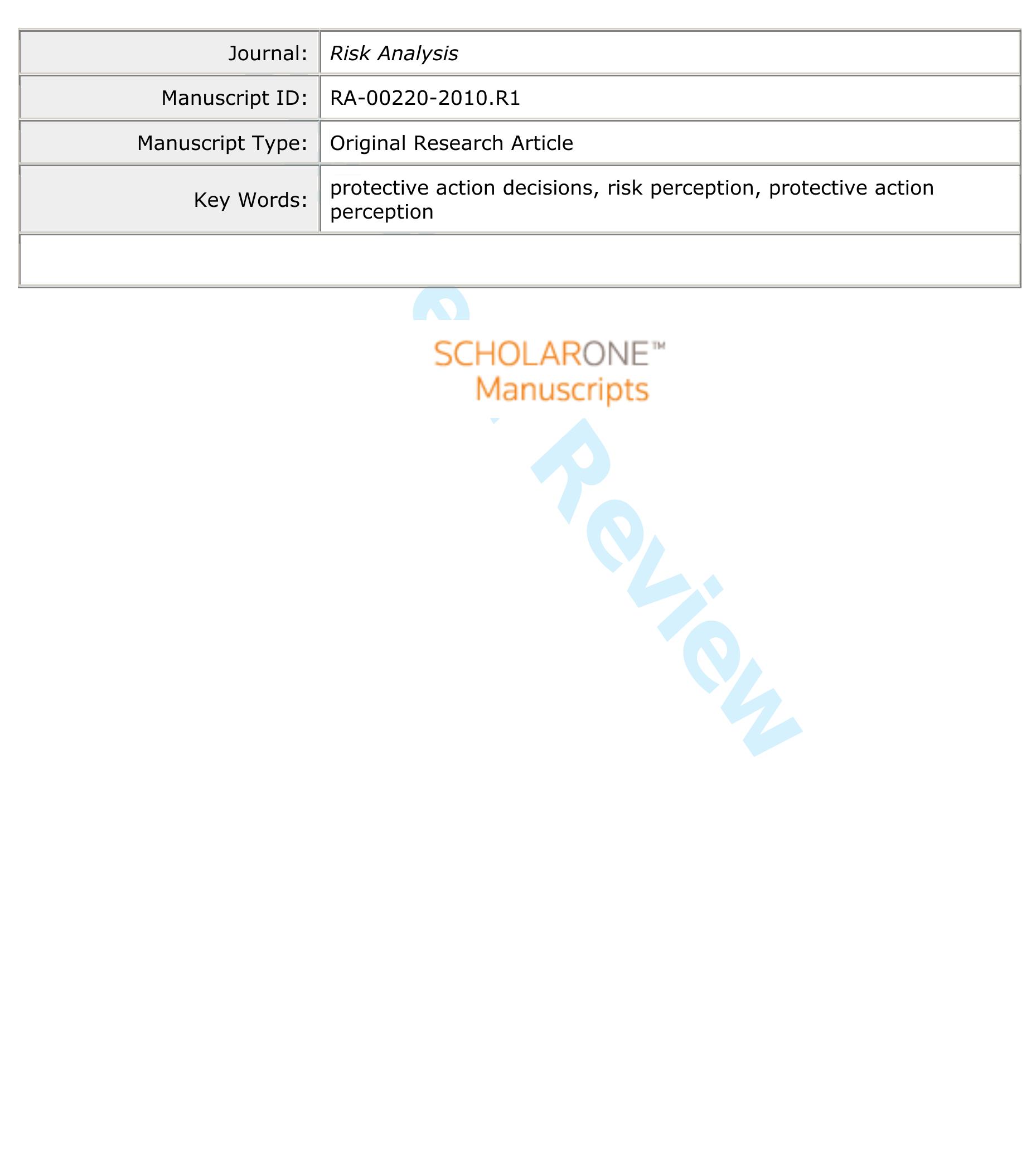 (PDF) The protective action decision model: theoretical modifications ...