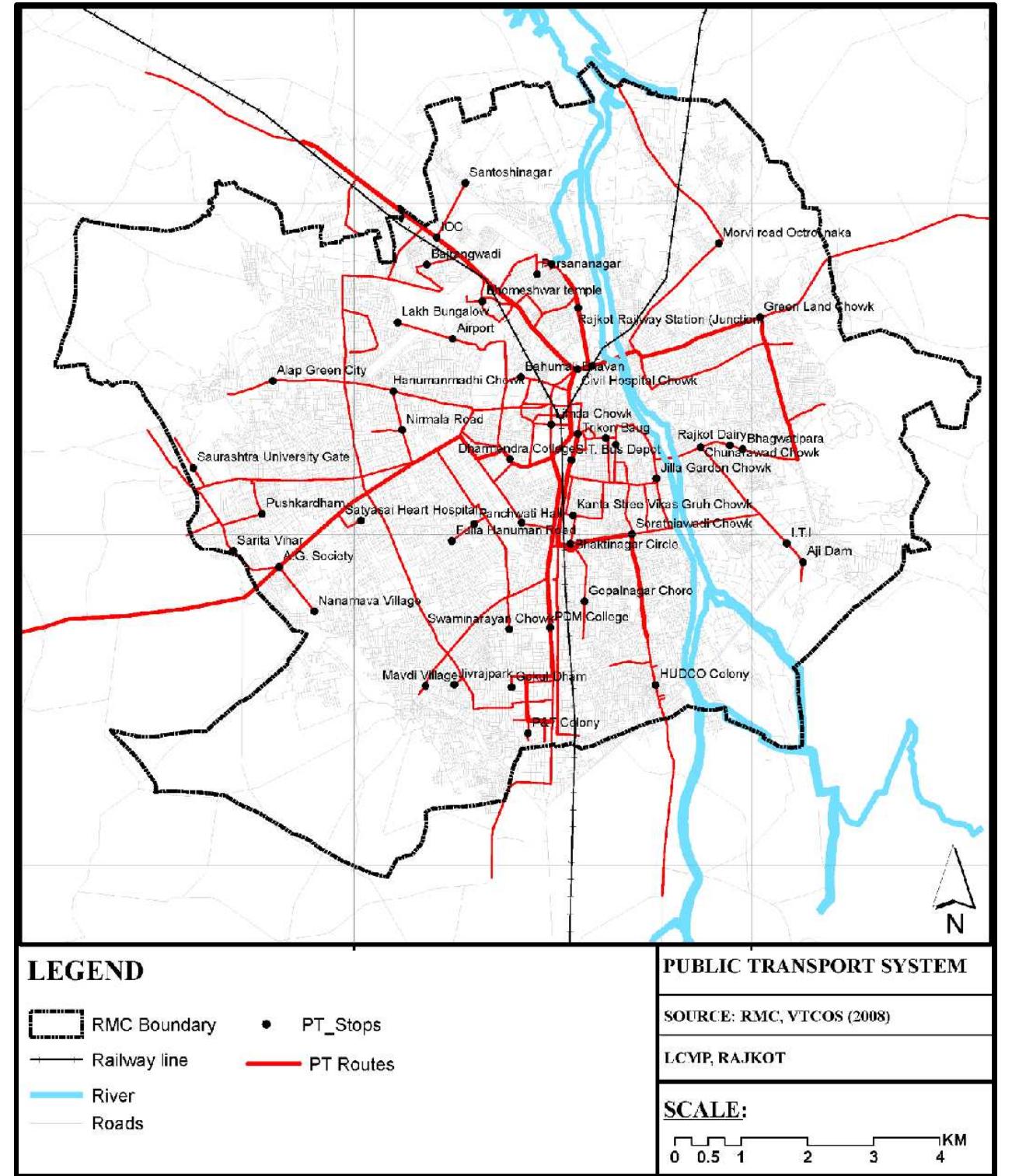 -7: map showing public transport routes and stop source: