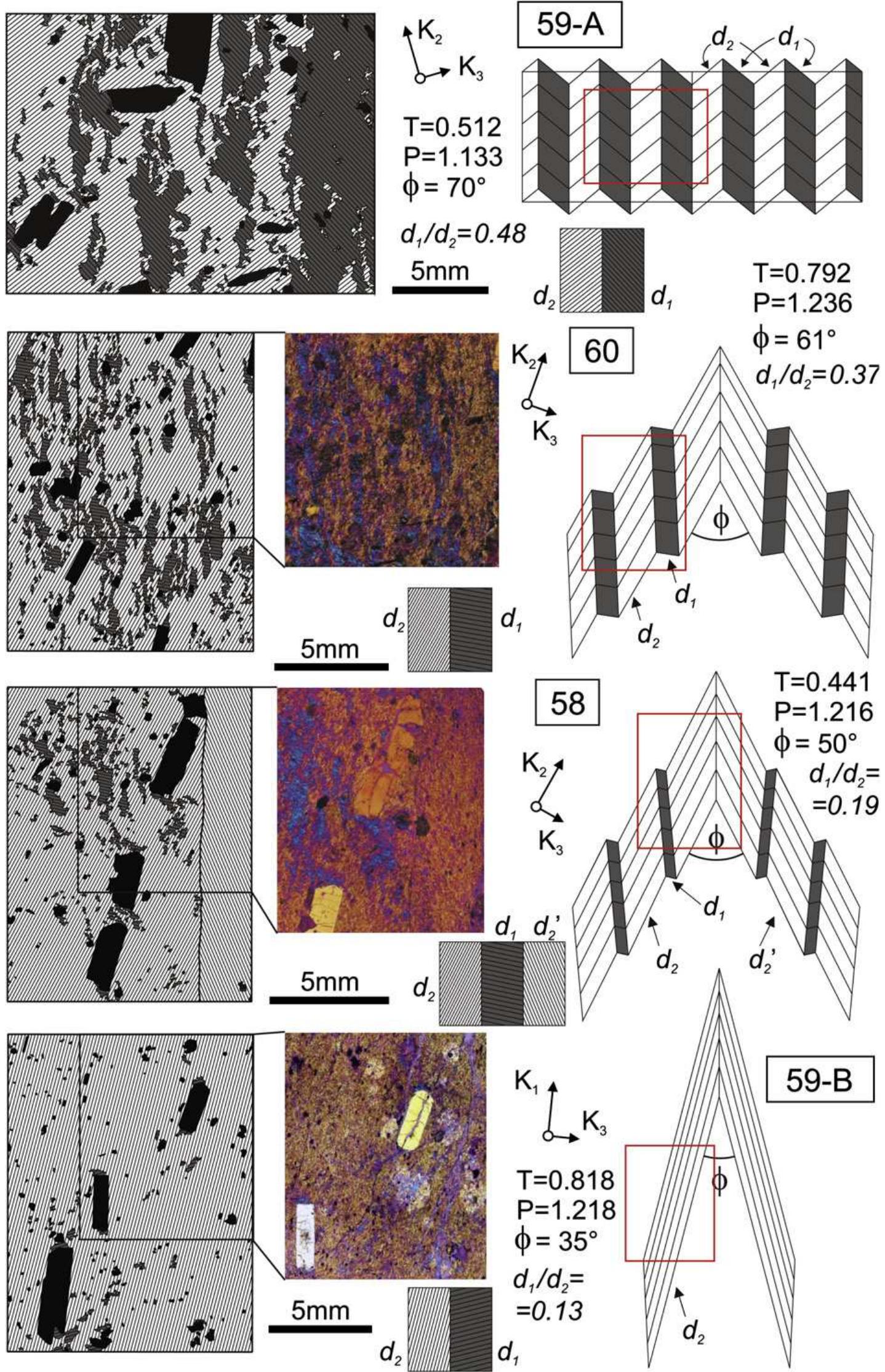 Traced boundaries of type ii fabric textural domains from