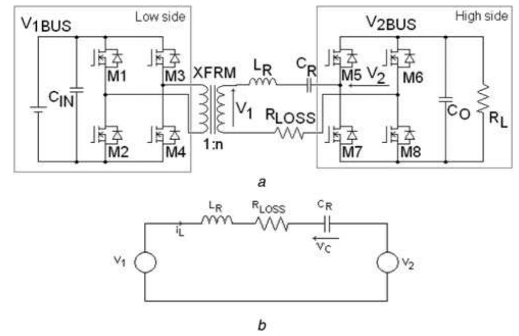 Bidirectional series-resonant dc/dc circuit a double